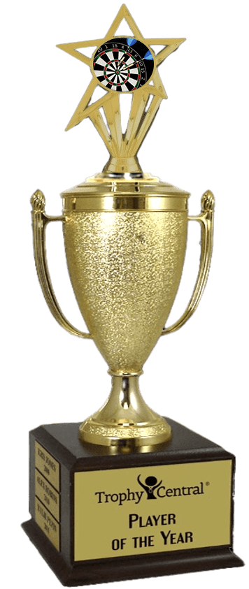 Champion's Cup Trophy with Darts Insert | TrophyCentral
