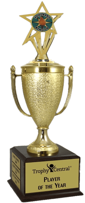 Champion's Cup Trophy with Honorable Mention Insert | TrophyCentral