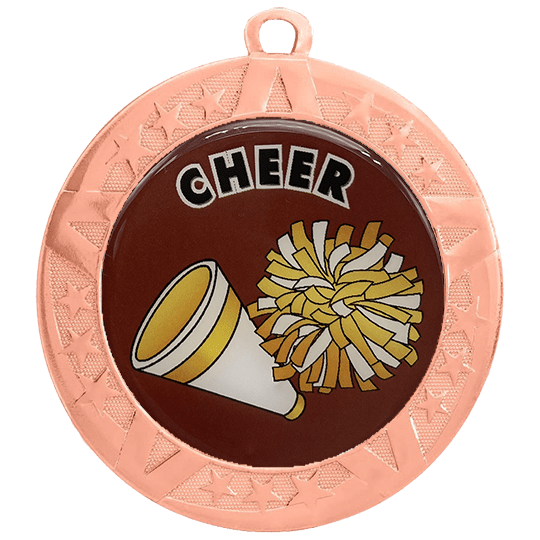 2 3/4 inch Cheer / Spirit medals with a bronze frame and 2 inch Epoxy ...