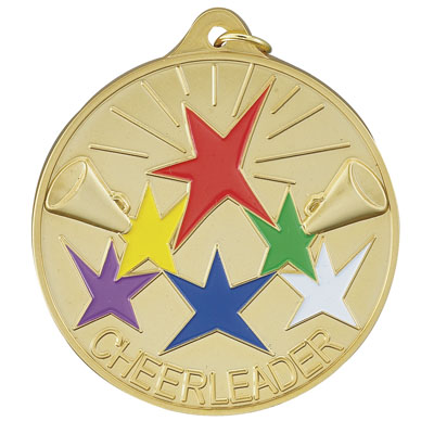 2 1/2" ME Series Medals - Cheerleader Design with Neck Ribbon