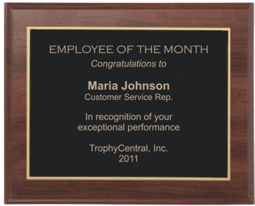 12" x 9" Horizontal Cherry Plaque | TrophyCentral