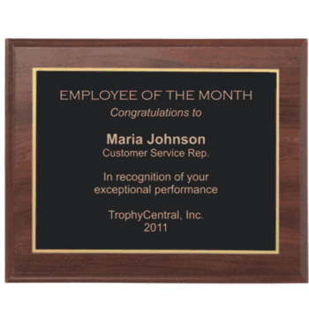 12" x 9" Horizontal Cherry Plaque | TrophyCentral