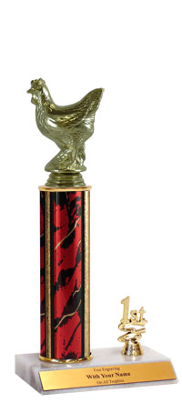 1st, 2nd and 3rd Place Trophies - Chicken Figure