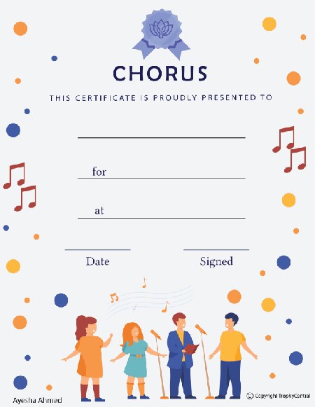 Free Chorus Certificate | Music Certificate Templates