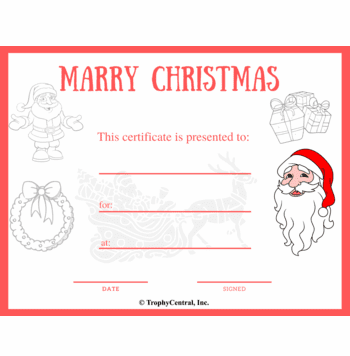 Free Christmas Award Certificate Template | TrophyCentral