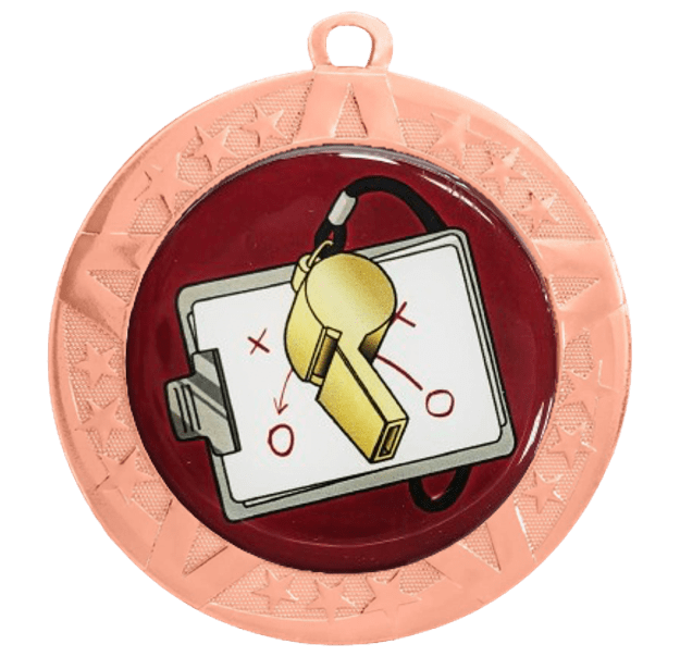 2 3/4 inch Coach Medals with a bronze frame and 2 inch Epoxy dome ...