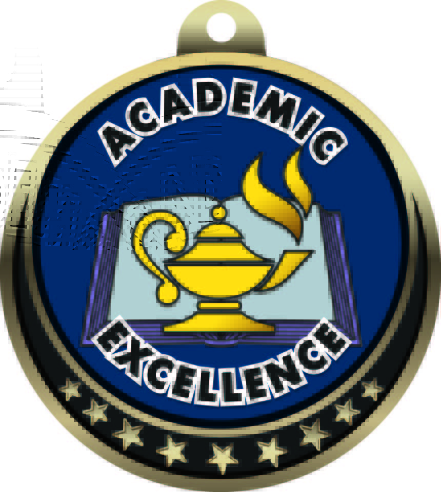 Colorful Academic Excellence Insert Medals | TrophyCentral