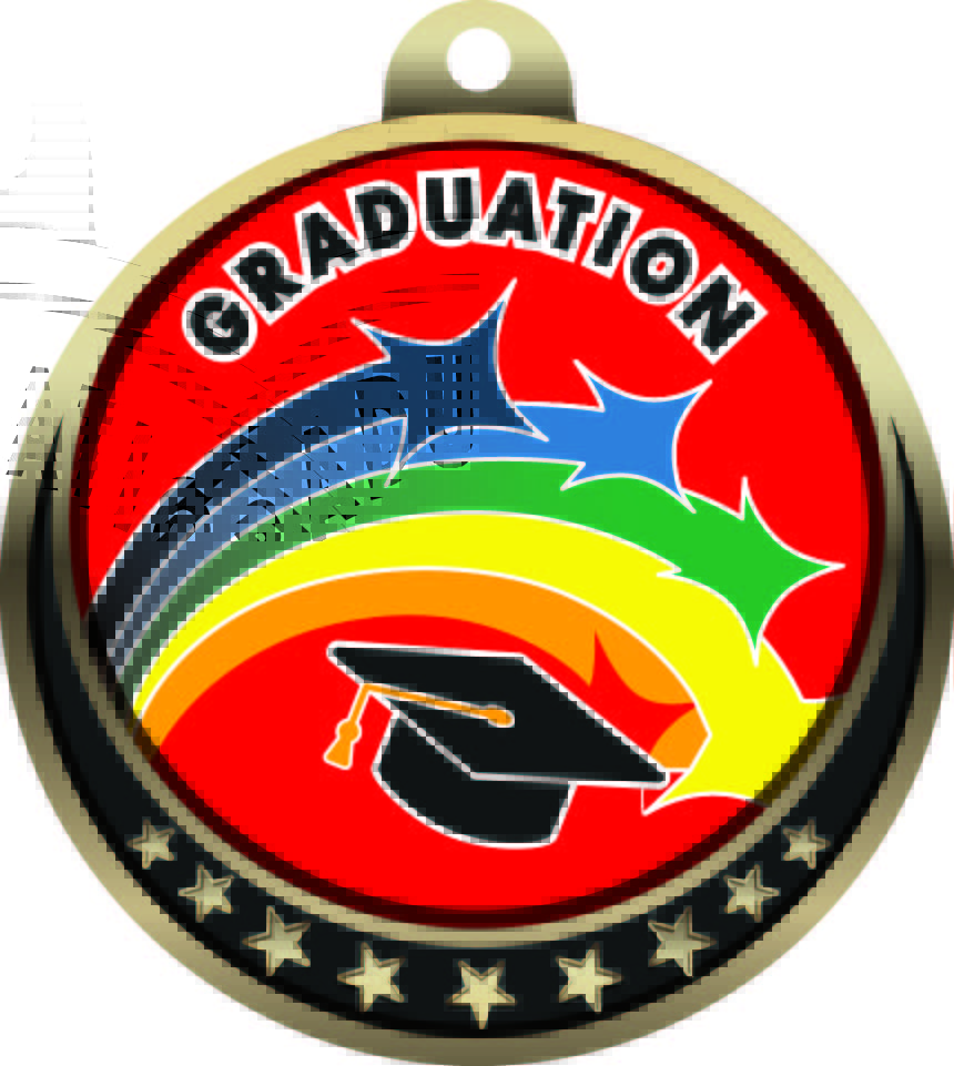 Colorful Graduation Insert Medals | TrophyCentral