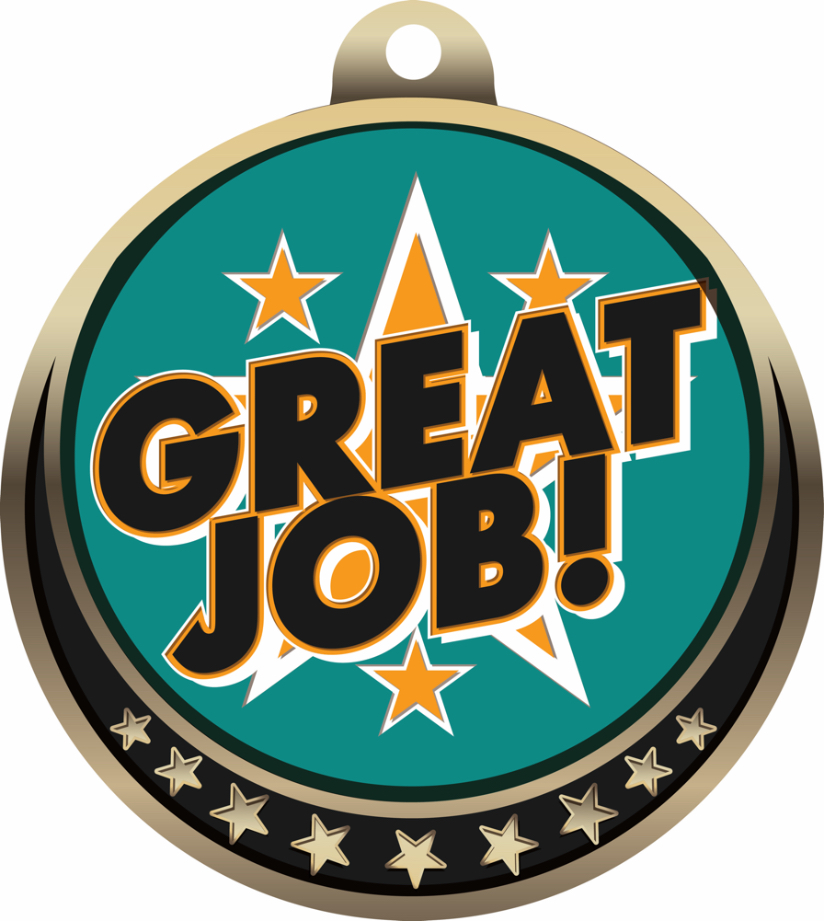 Colorful Great Job Insert Medals | TrophyCentral