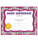 Music Award Certificates