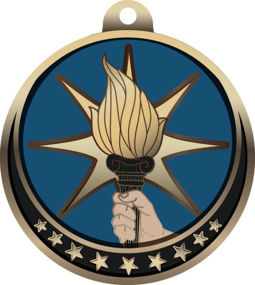 Colorful Torch Insert Medals | TrophyCentral