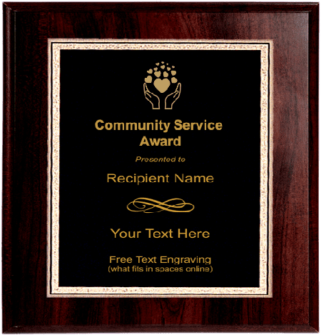 Community Service Plaque | Achievement Plaques | TrophyCentral