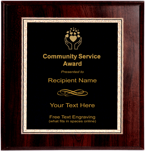 Community Service Plaques, Community Service Award Plaque | TrophyCentral