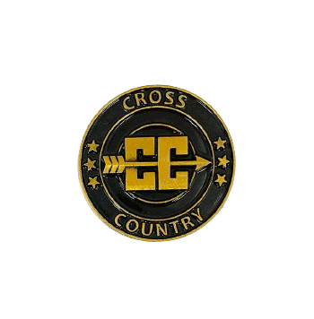 Cross Country Gold Enamel Lapel Pins | TrophyCentral