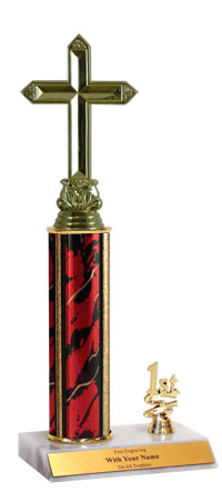 Religious Cross Trophy With Year Indicator Trim