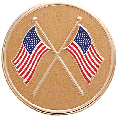 Crossed American Flags Medal Inserts (Litho)