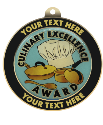Colorful Culinary Insert Medals with Personalized Front Rim