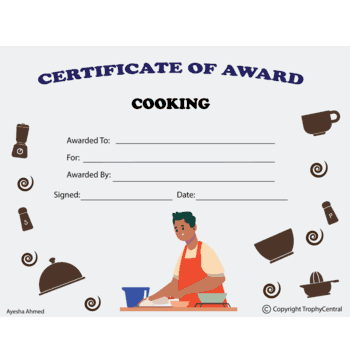 Free Culinary Certificate Template (Male Figure) | Trophy Central