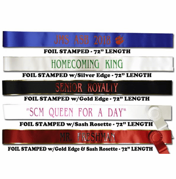 Pageant Sashes, Parade Sashes, Homecoming Sash