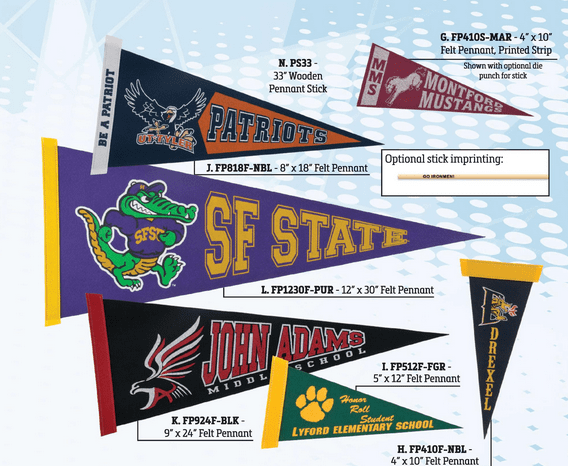 Custom Pennants - Personalized Pennants - Trophy Central