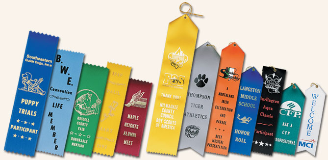 Custom Designed Ribbons With Event Card | TrophyCentral