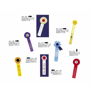 Single Streamer Rosette Ribbon | TrophyCentral