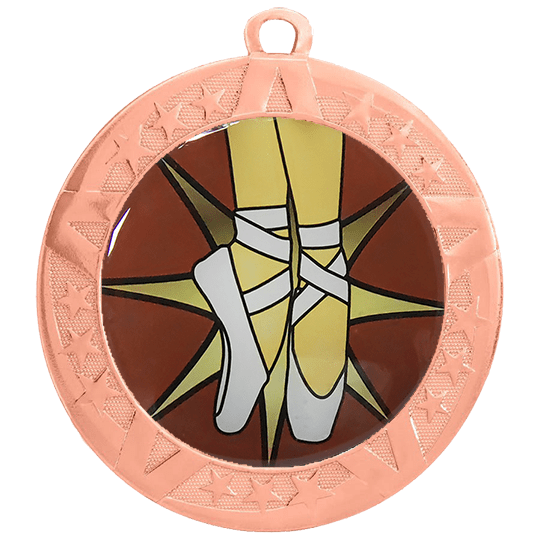 2 3/4 inch Dance medals with a bronze frame and 2 inch Epoxy dome decal ...