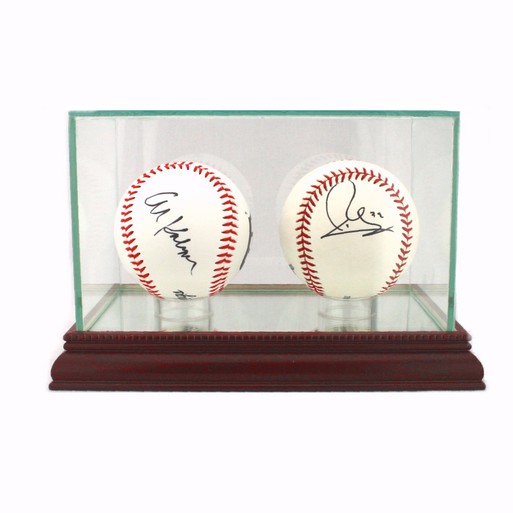 Double Baseball Glass Display Cases | TrophyCentral