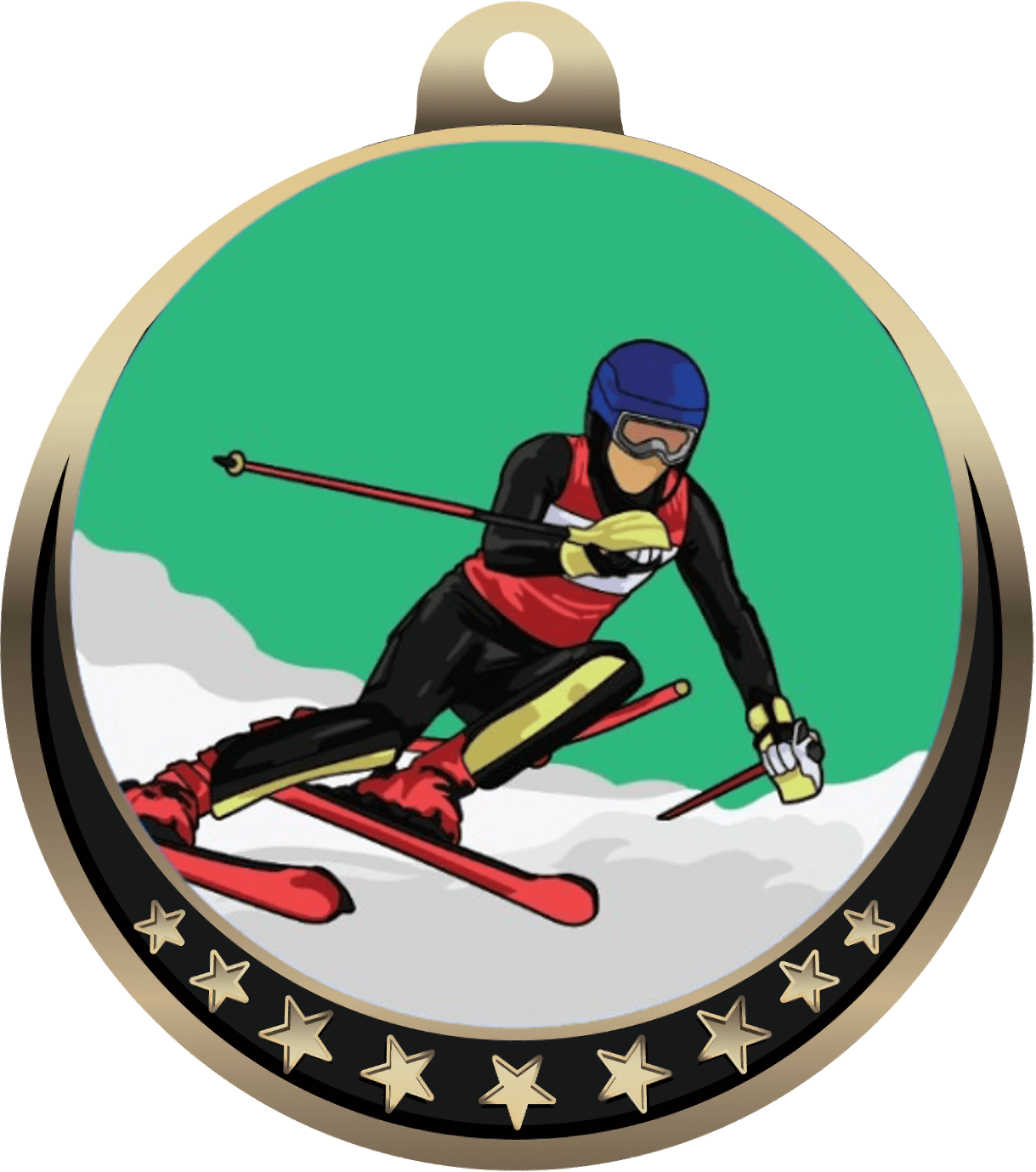 Colorful Downhill Skiing Insert Medals | Skiing Medals