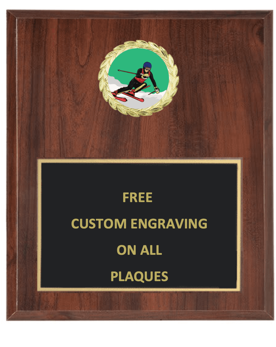 Beautiful Downhill Skiing Insert Plaque from TrophyCentral