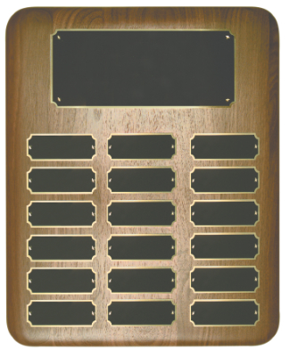 18 Name Plate Elliptical Walnut Plaques | Perpetual Plaques