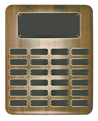 24 Name Plate Elliptical Walnut Plaques | TrophyCentral