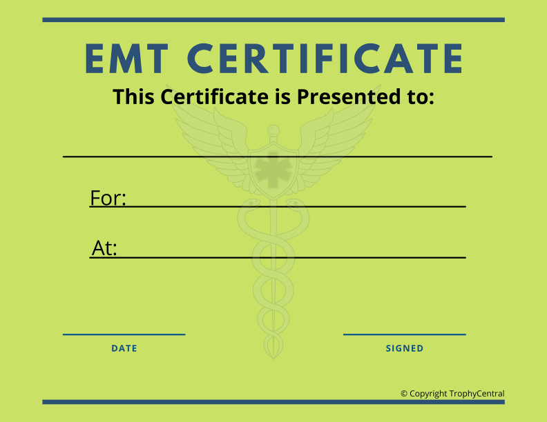 Free EMT Award Certificate | Free Templates