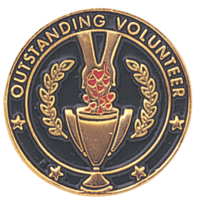 Enameled Outstanding Volunteer Pins | TrophyCentral