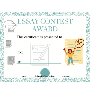 Free Essay Contest Award Certificate Template | TrophyCentral