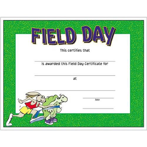 Field Day Award Certificate, 8 1/2 x 11 Field Day Award Certificates