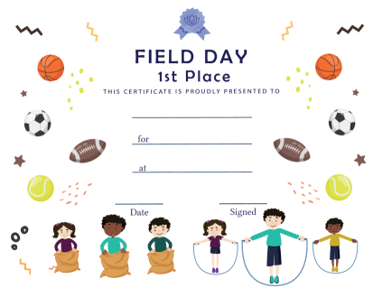 1st Place Field Day Template (Free) | Free Templates