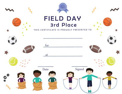 3rd Place Field Day Template (Free) | Trophy Central