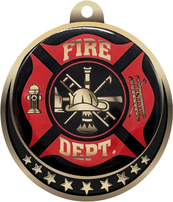 Colorful Fire Department Insert Medals | TrophyCentral