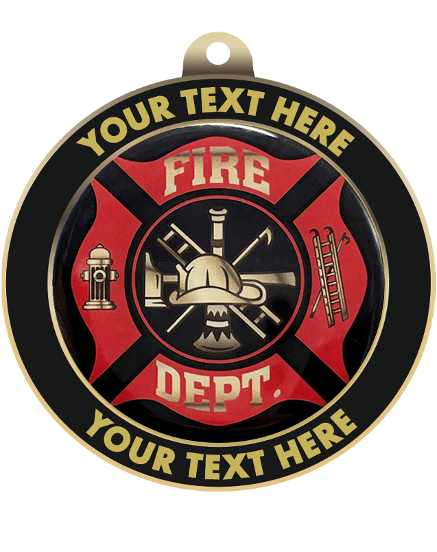 Colorful Fire Department Insert Medals with Customizable Front Rim ...
