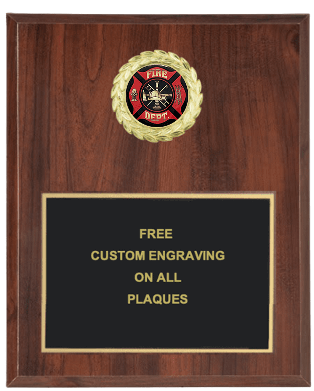 Beautiful Fire Department Insert Plaque from TrophyCentral