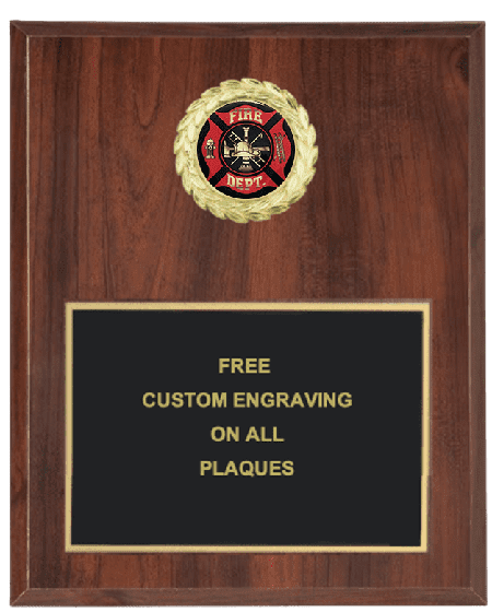 Beautiful Fire Department Insert Plaque | Firefighter Awards