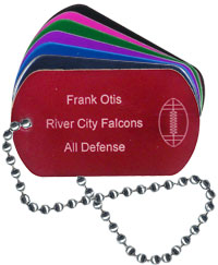 Football Dog Tags with Custom Engraving | TrophyCentral