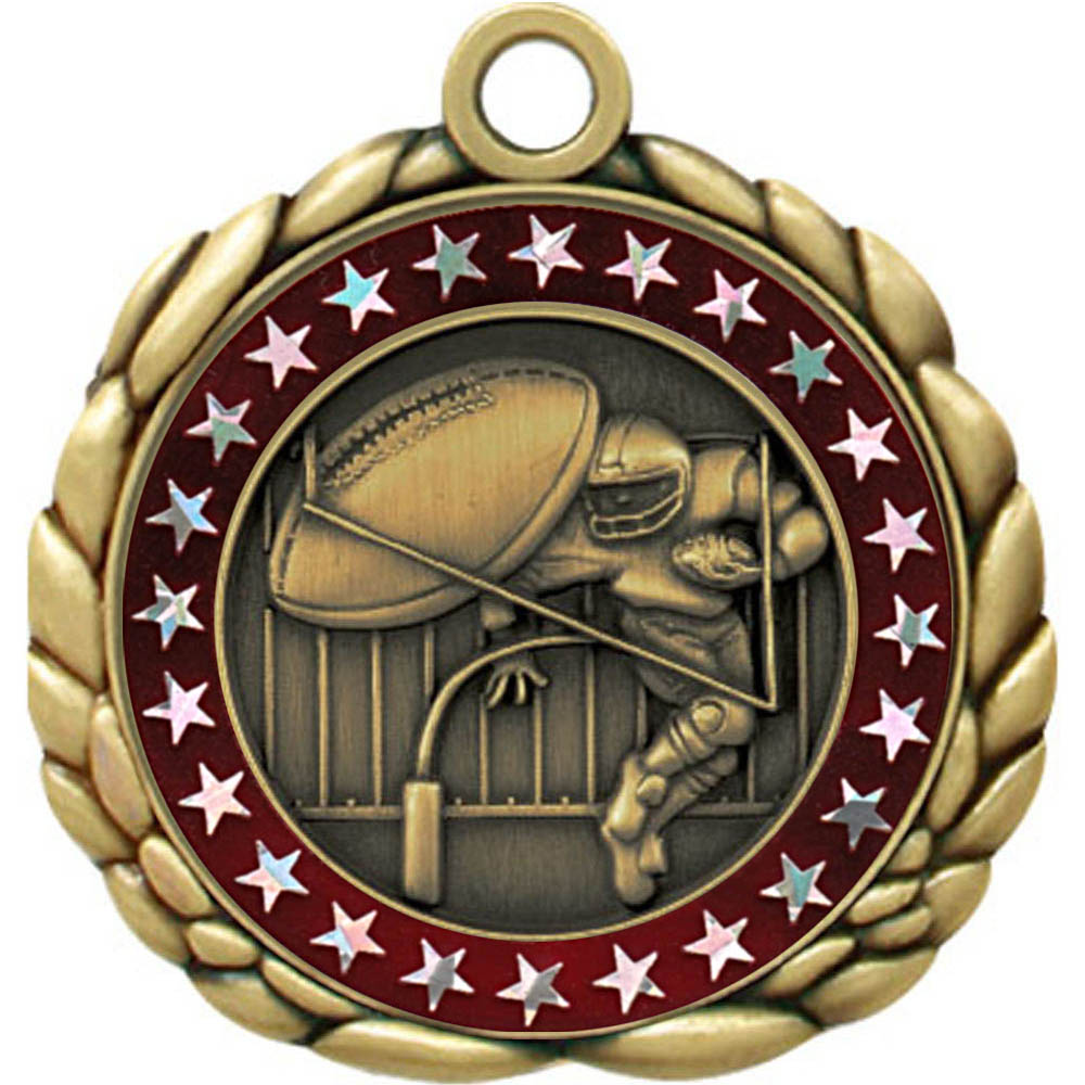 Football Medals with Custom Ring for School, Organization or Event Name