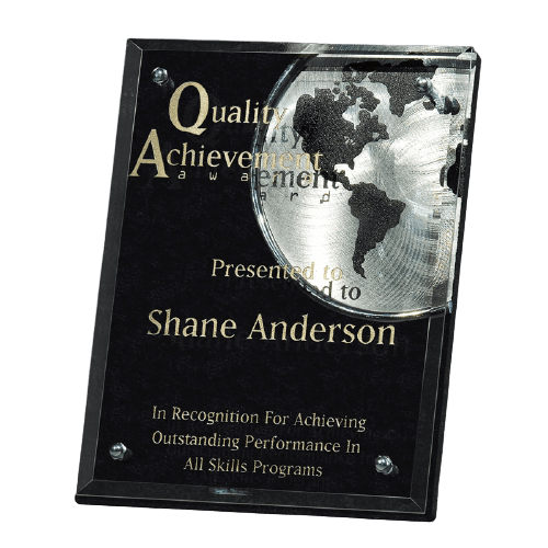 Glowing Globe Plaque Award - TrophyCentral