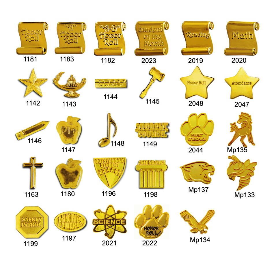 Gold School Pins | TrophyCentral