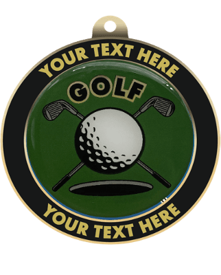 Colorful Golf Insert Medals with Personalized Front Rim
