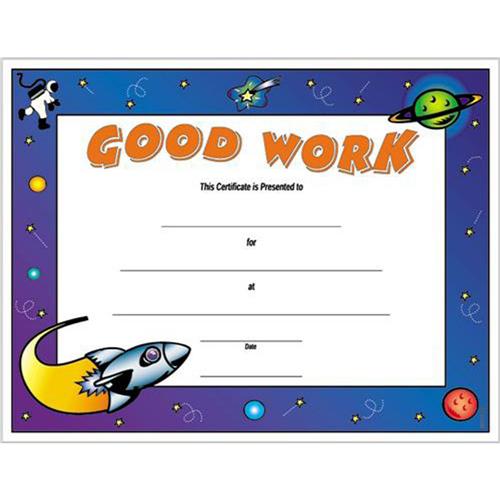 Good Work Award Certificates | TrophyCentral