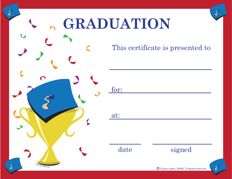 Free Graduation Certificate | Achievement Templates