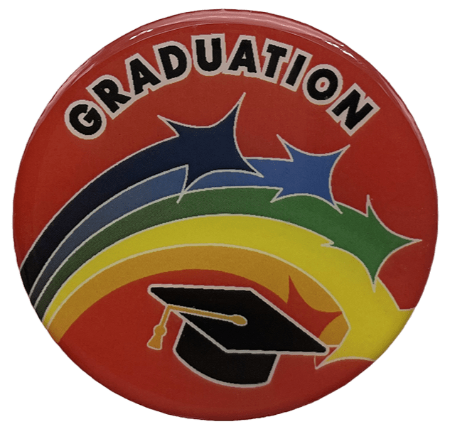 Colorful Graduation Epoxy-Covered Insert Decals | TrophyCentral
